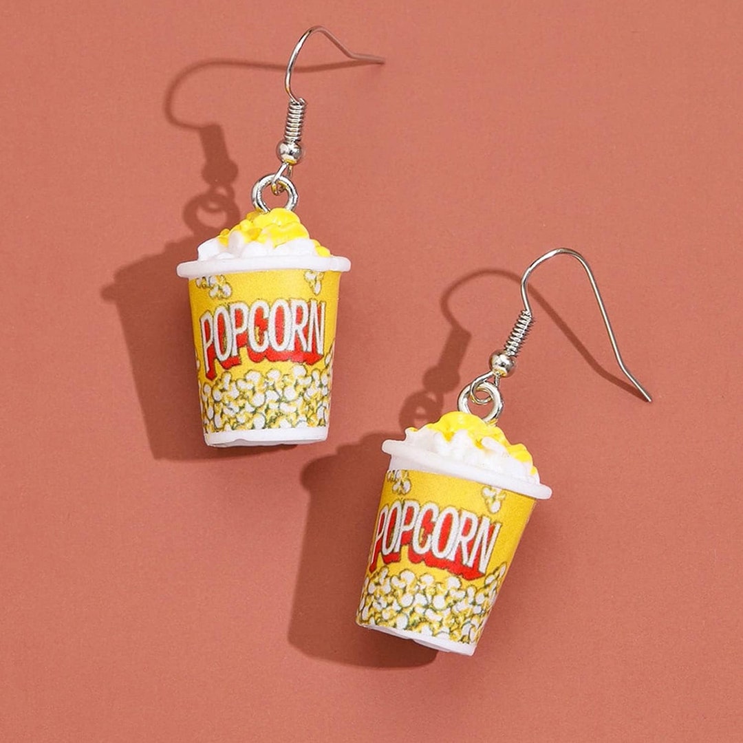 Popcorn Earrings Fun Dangling Novelty Earrings Pair - Etsy