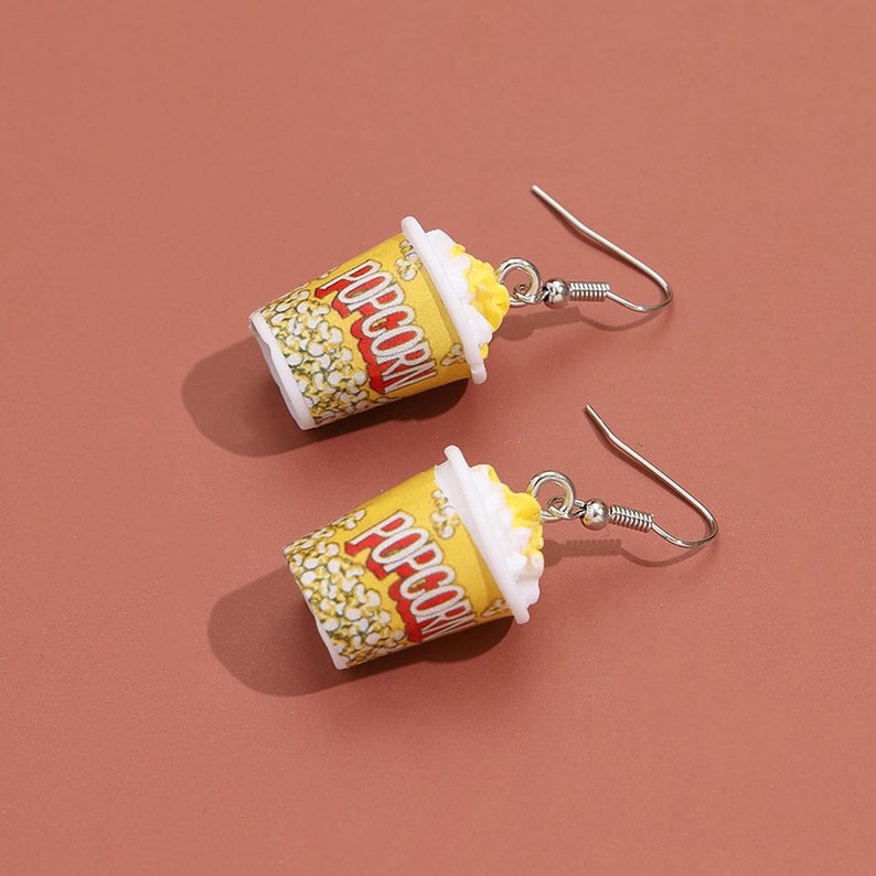 Popcorn Earrings Fun Dangling Novelty Earrings Pair - Etsy