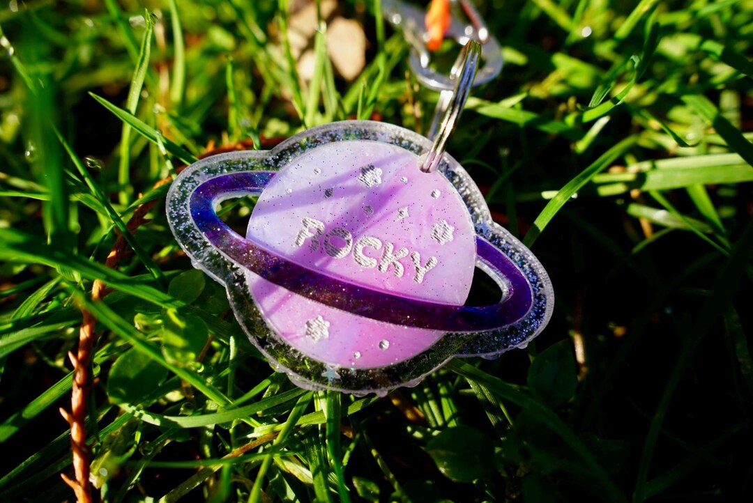 Saturn Planet Custom Pet ID Tag, Personalized, Engraved, Unique ...