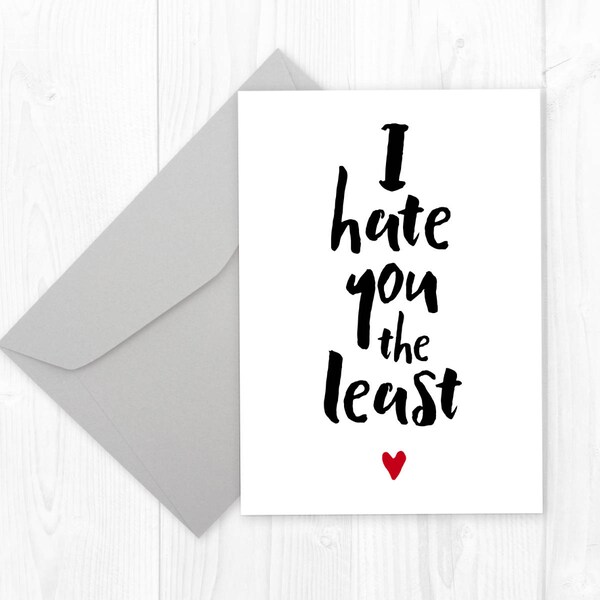 I Hate You Card - Etsy