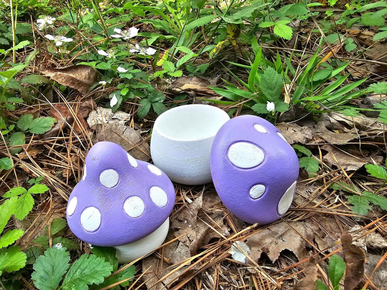 Purple Mushroom Trinket Box, Mushroom Stash Jar, Mushroom Jar, Mushroom ...