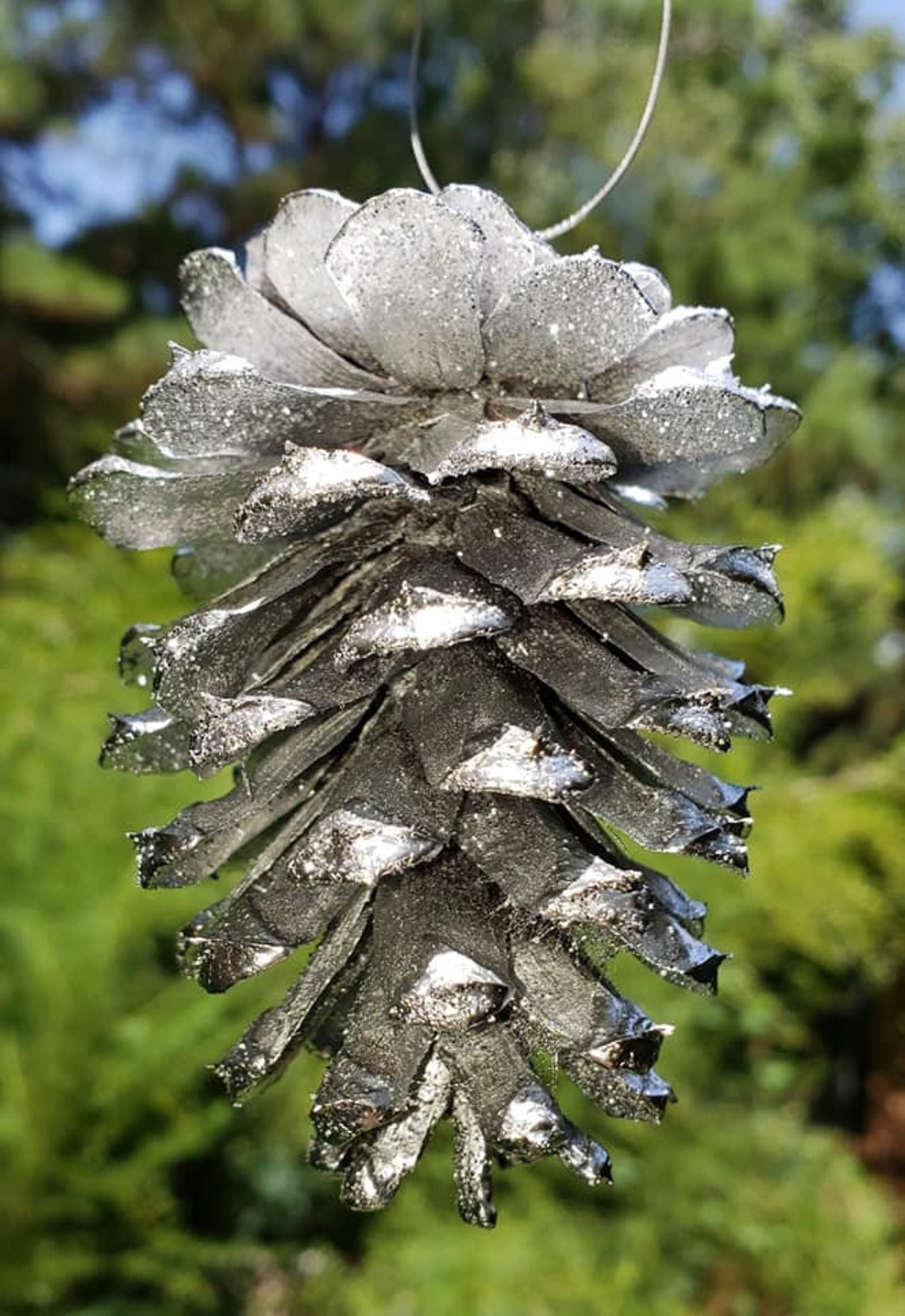 Silver Pine Cone Ornament Silver Pinecones Set of 6 Silver | Etsy