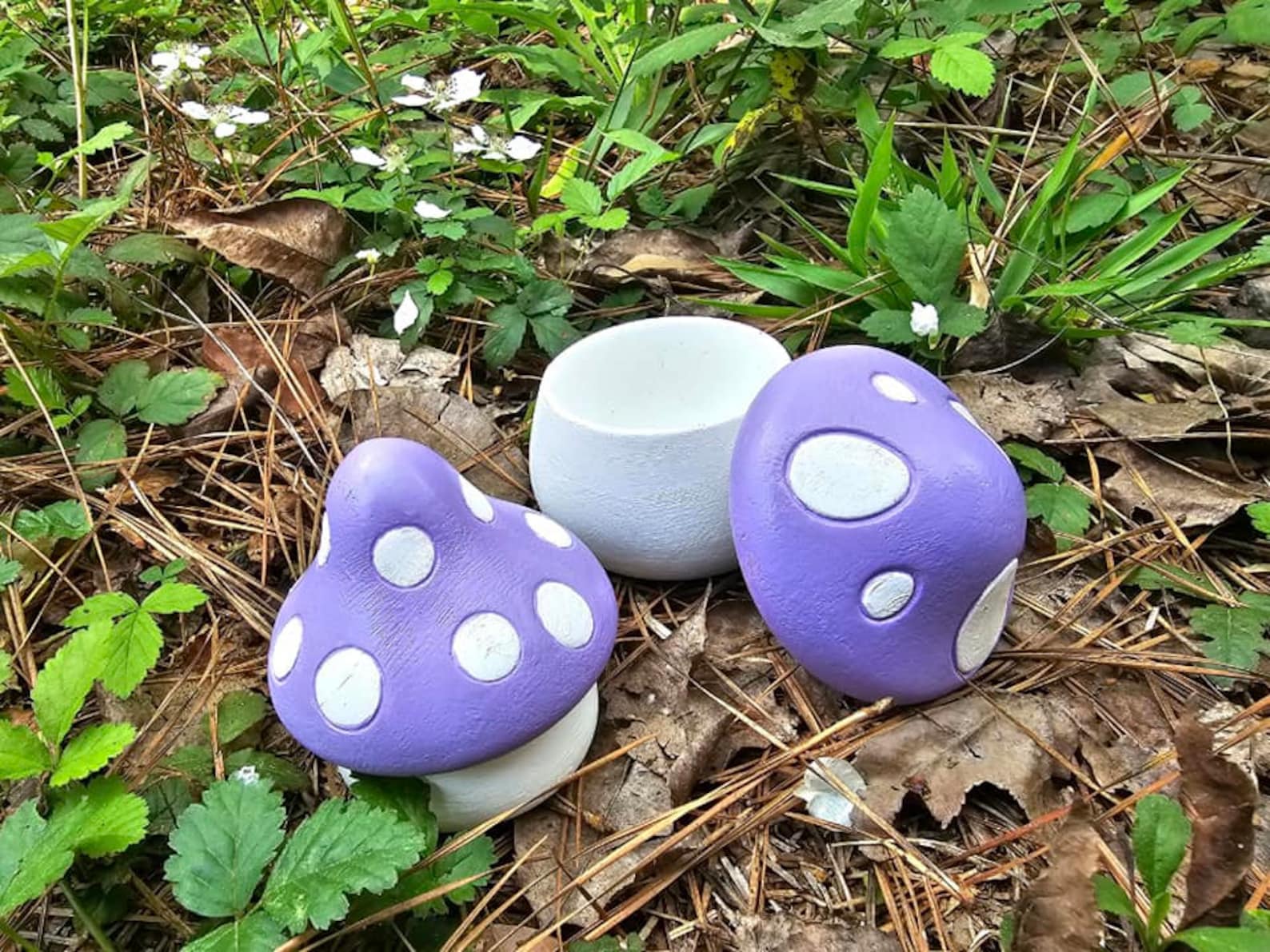 Purple Mushroom Trinket Box, Mushroom Stash Jar, Mushroom Jar, Mushroom ...