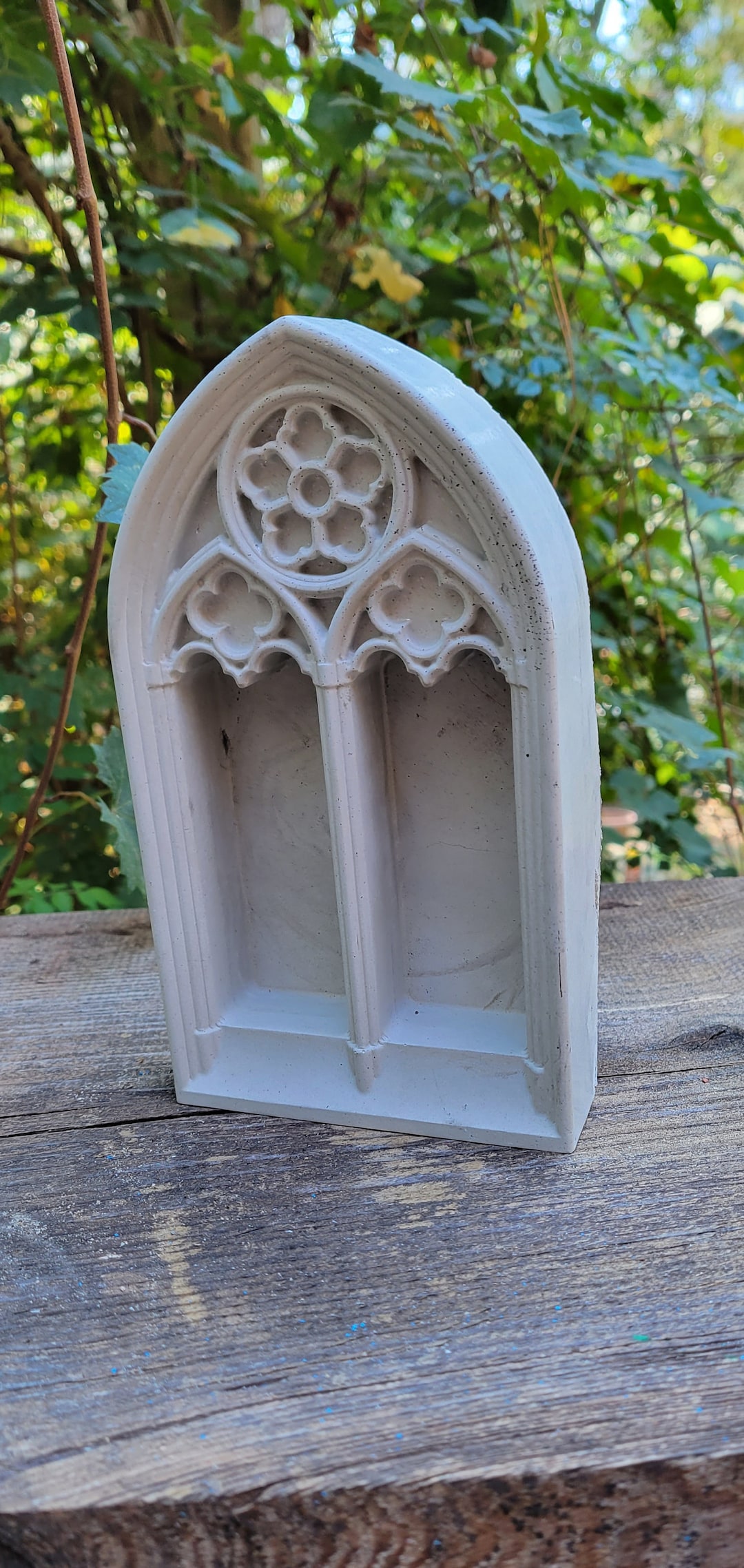 Gothic Cathedral Window Hanging or Tabletop Fine Mortar Statue 7x4 ...