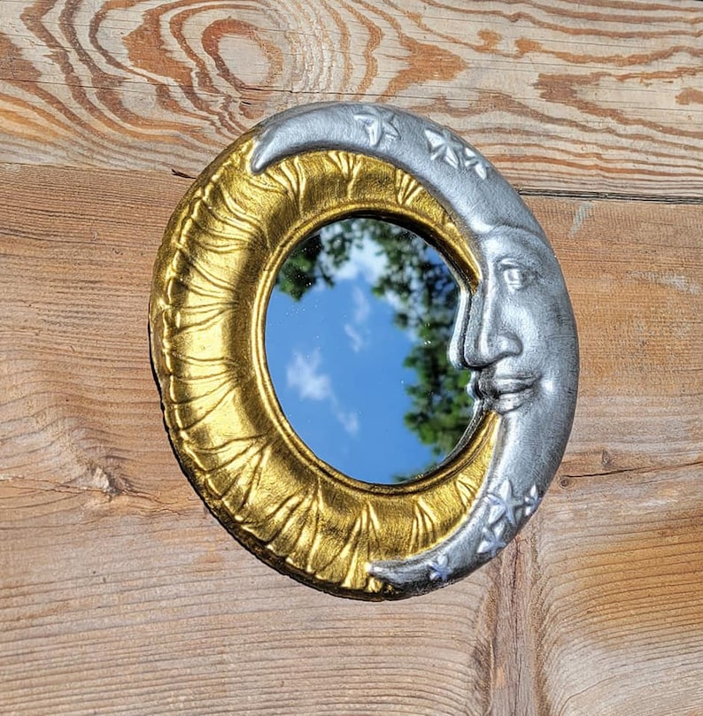 Sun and Moon Mirror, Celestial Mirror, Crescent Moon Mirror, Moon ...
