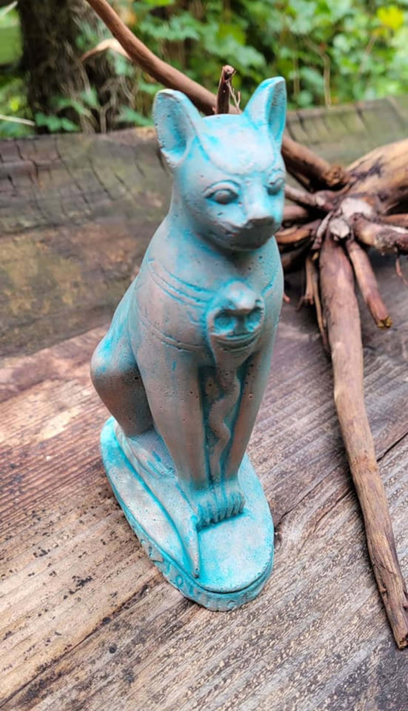 Egyptian goddess Bastet Cat statue Patina Bastet statue | Etsy