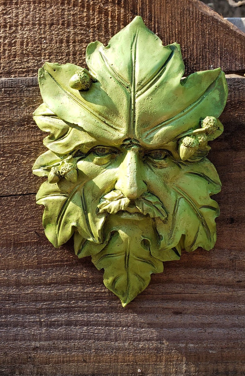 Green Man Wall Hanging Green Man Wall Statue Green Man - Etsy
