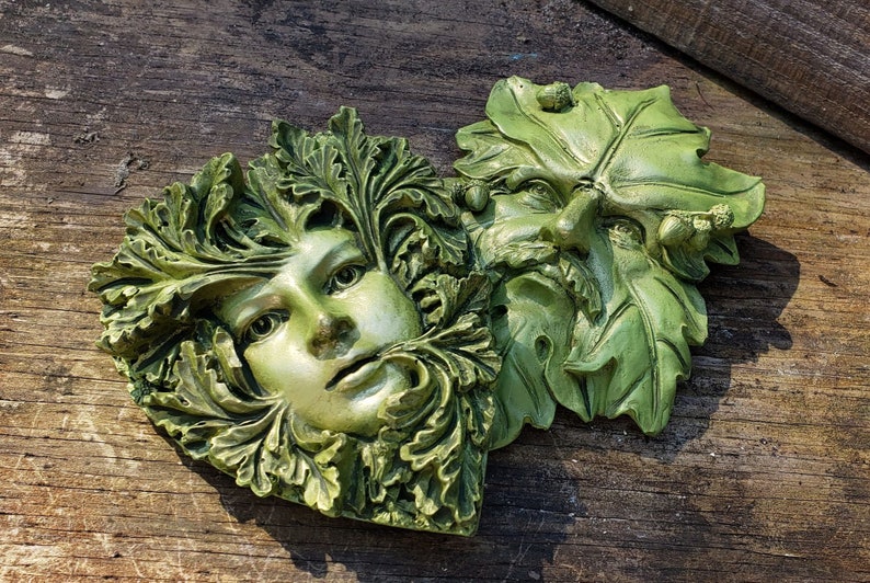 Green Man Wall Hanging Green Man Wall Statue Green Man - Etsy