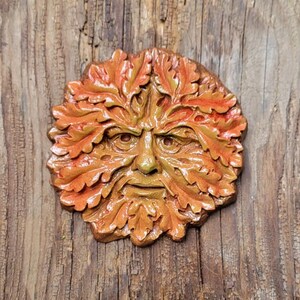 Autumn Green Man Wall Hanging, Green Man Wall Statue, Green Man Hanging ...