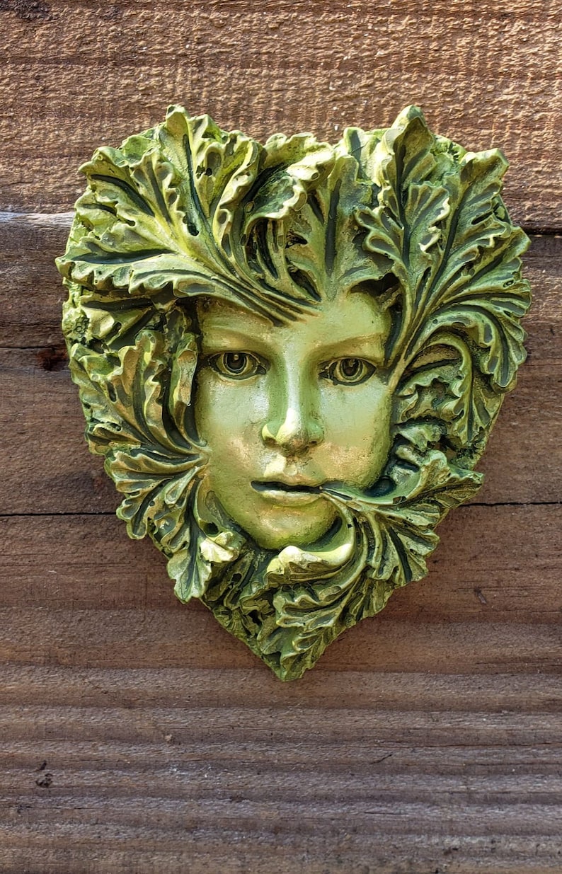 Green Man Wall Hanging Green Man Wall Statue Green Man - Etsy