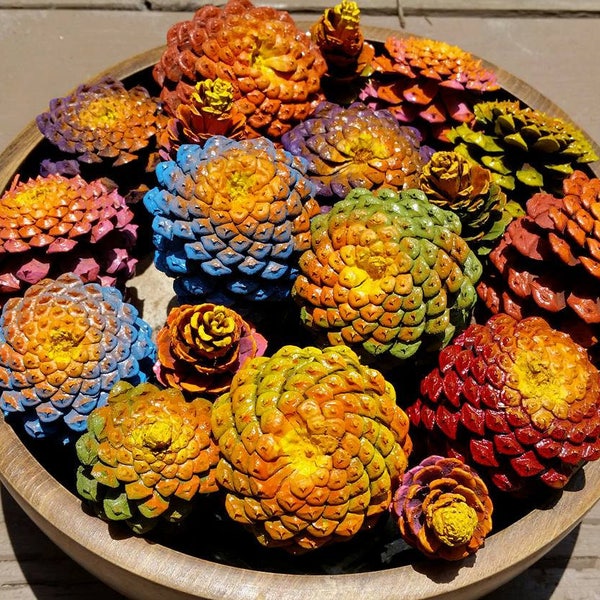Painted Pinecones - Etsy