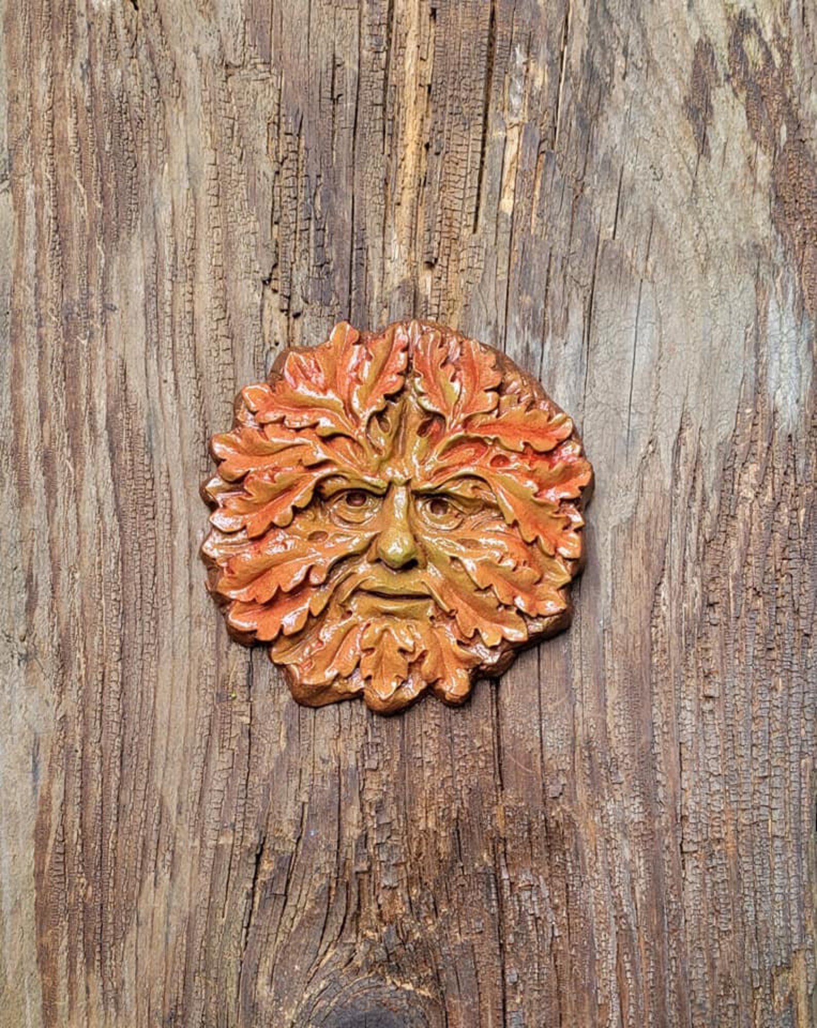 Handmade Green Man Wall Decor | Autumn Garden Statue | DIY Paintable ...