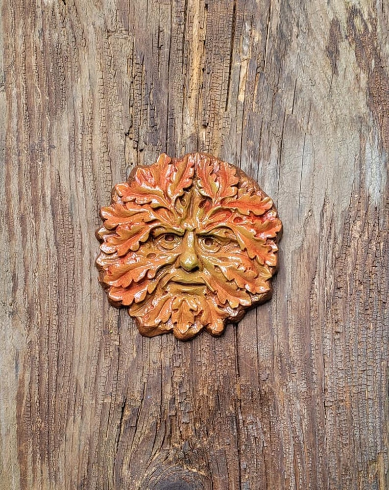 Autumn Green Man Wall Hanging Green Man Wall Statue Green - Etsy