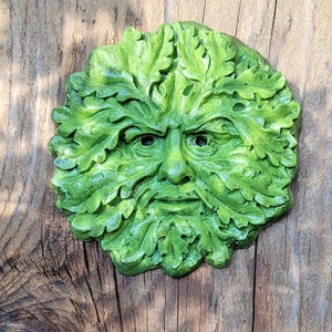 Green Man Wall Hanging, Green Man Wall Statue, Green Man Face, Green ...