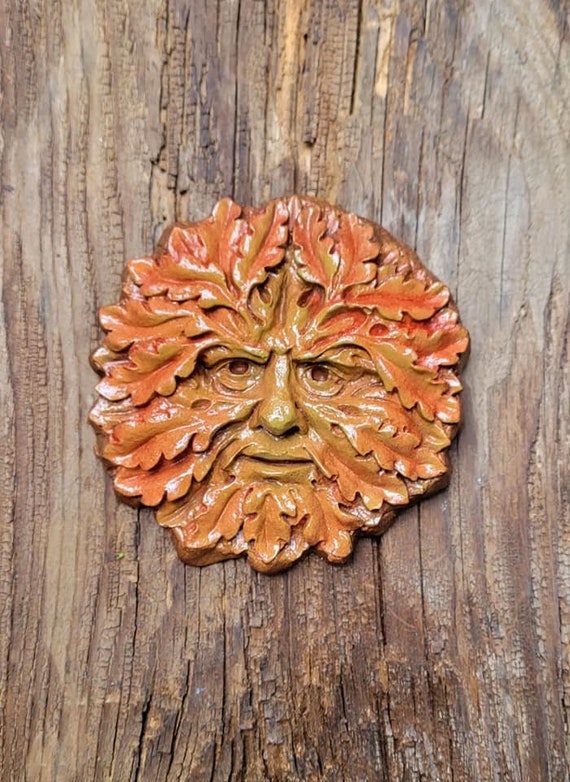 Autumn Green Man Wall Hanging Green Man Wall Statue Green - Etsy