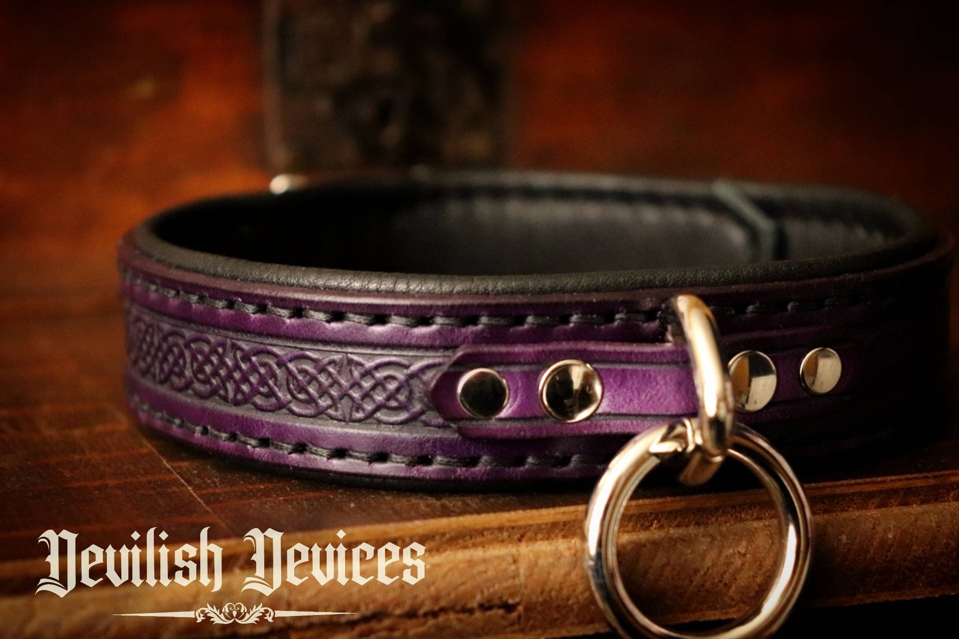 Leather BDSM Celtic Knot Play Collar Submissive Collar Slave - Etsy