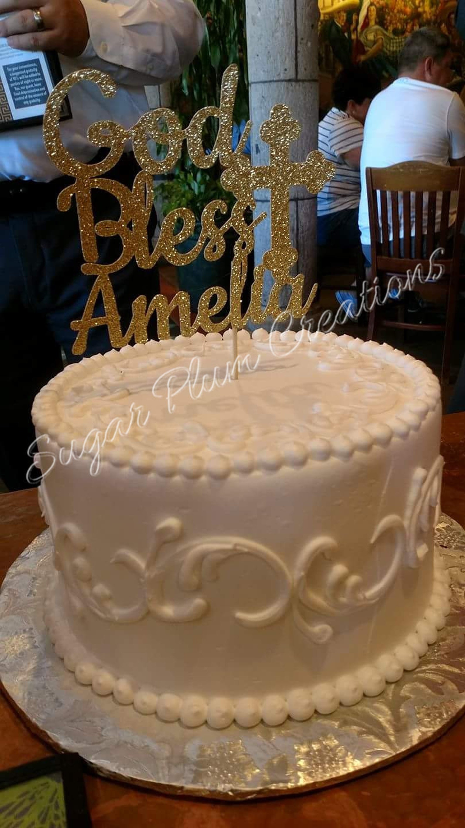 Personalized God Bless Cake Topper Baptism Cake Topper Etsy
