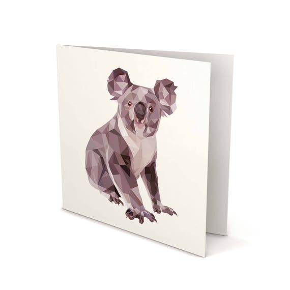 Koala Greeting Card Koala Card Koala Greeting Card Square | Etsy