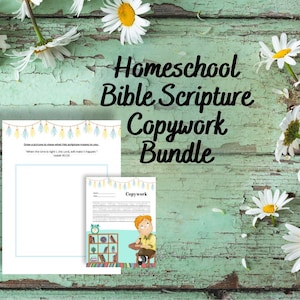 Adorable Bible Scripture Copywork, Bible Verse Memory, Christian ...