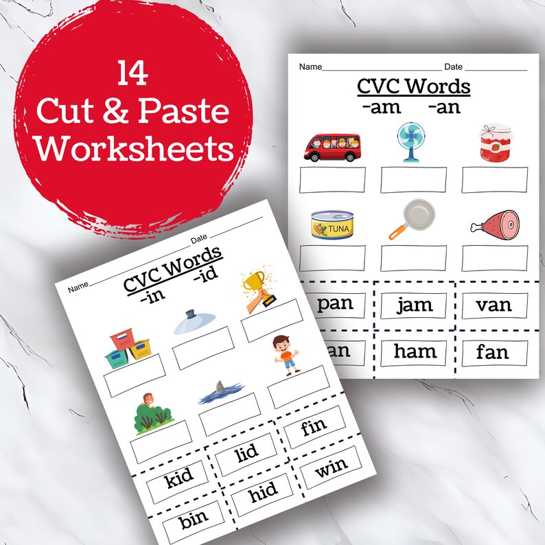 CVC Words | Kindergarten Worksheets | Busy Binder | Preschool ...
