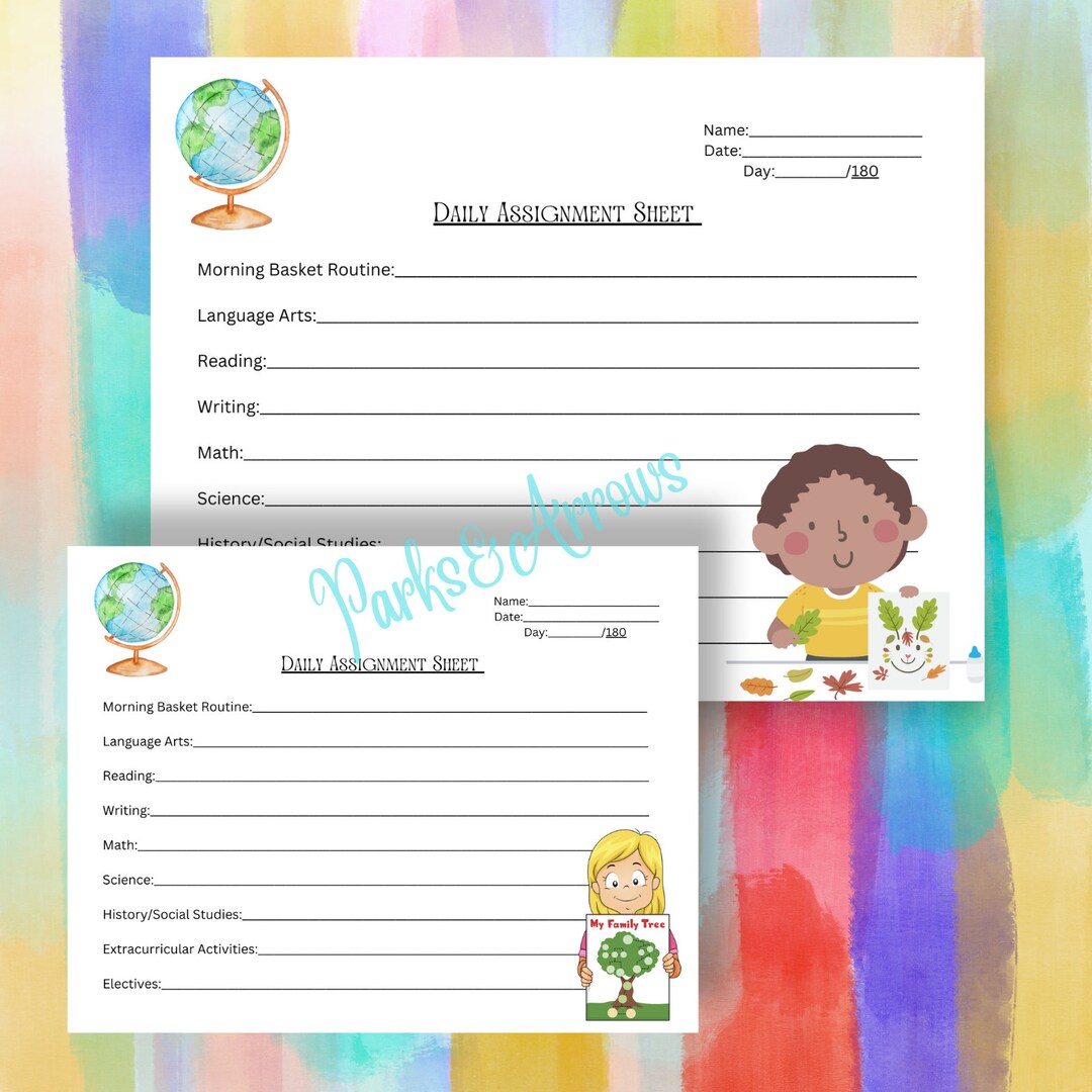 Homeschooling Homework Planner to Do List Notepad Assignment Tracker ...