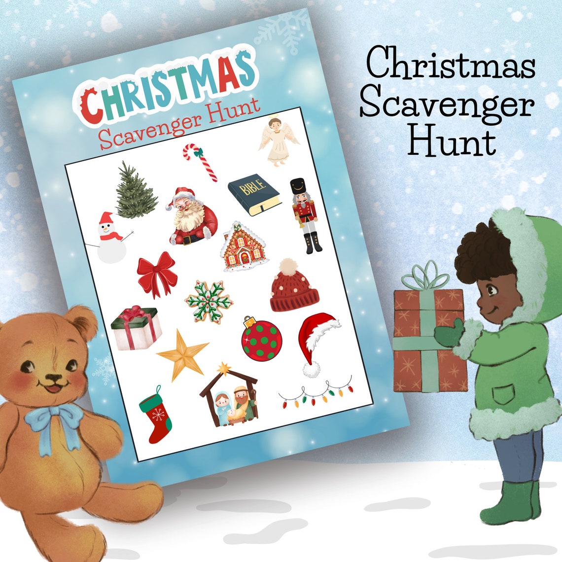 Christmas Printables, Scavenger Hunt, Busy Book, Learning Binder ...