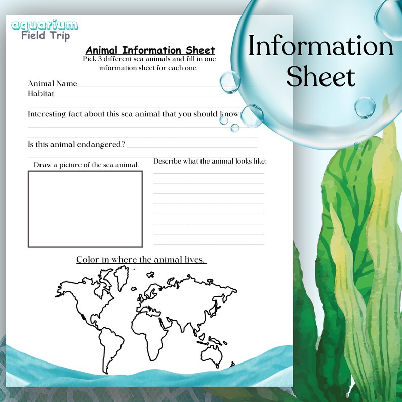 Aquarium Field Trip | Scavenger Hunt | Teacher Resource | Science ...