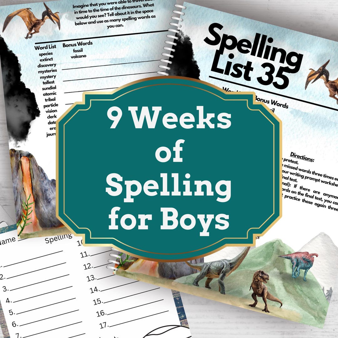 Third Grade Spelling for Kids Journal Prompts, Educational Printable ...