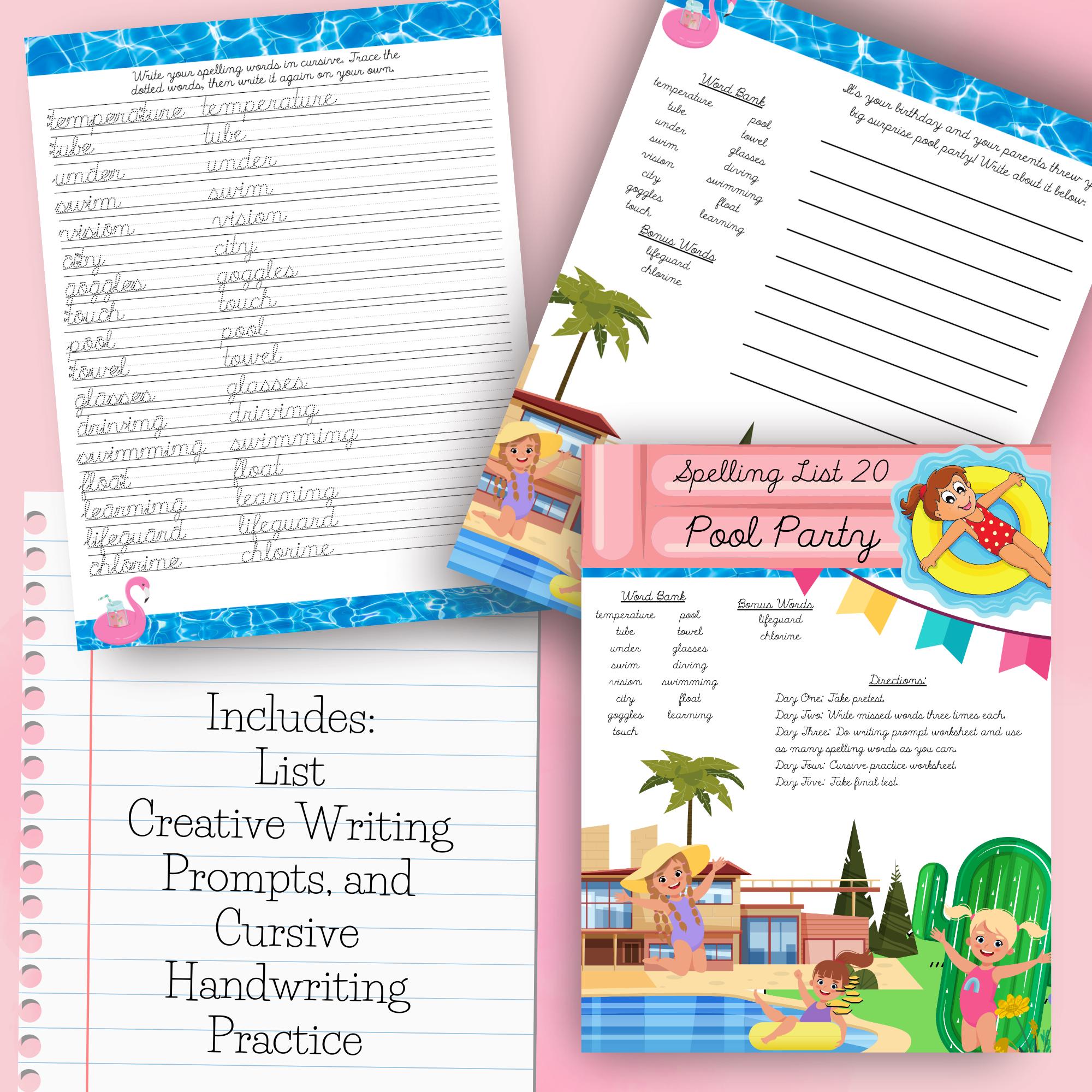 Third Grade Spelling Worksheets Homeschool Kids Creative Writing ...