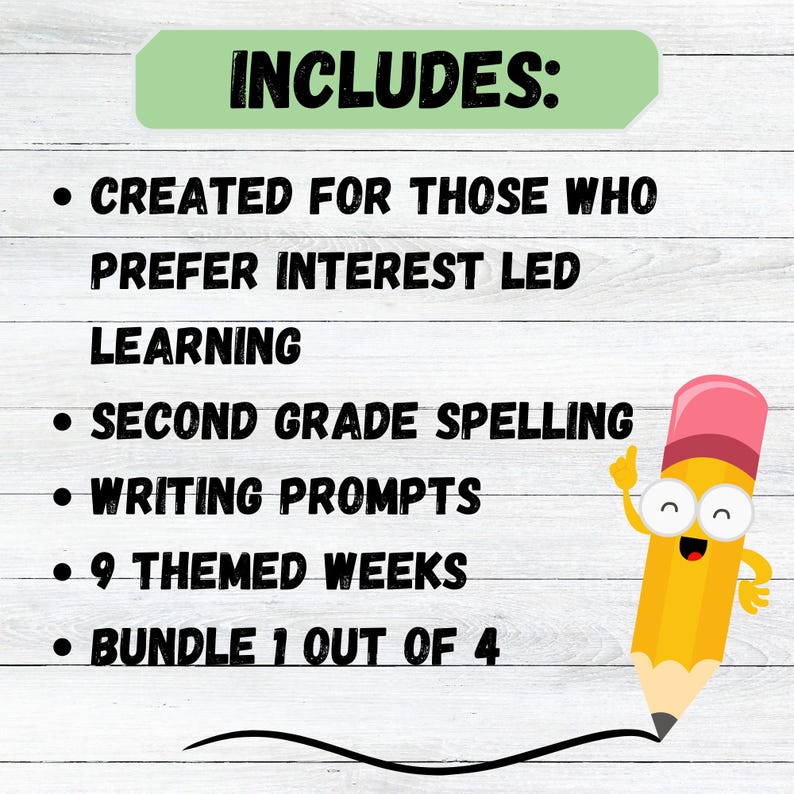 Second Grade Spelling Homeschool Curriculum Quiet Book Journal Prompts ...