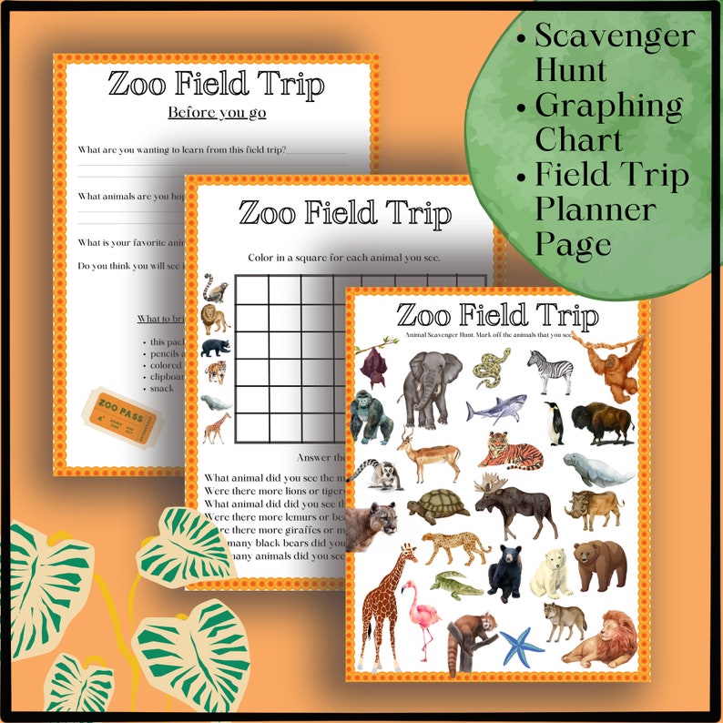 Zoo Field Trip Planner | Scavenger Hunt | Teacher Resource | Zoology ...