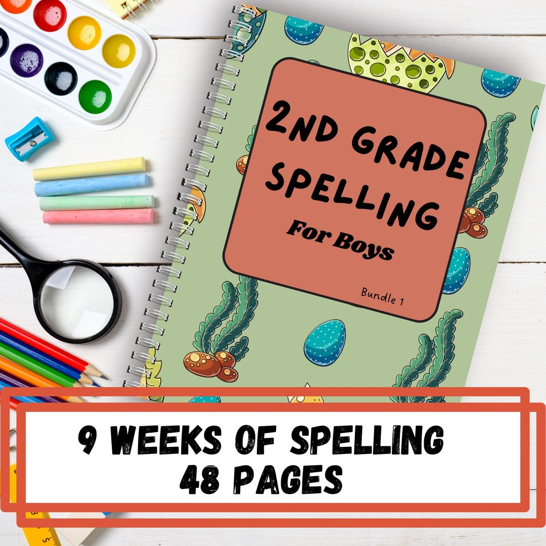 Second Grade Spelling Homeschool Curriculum Quiet Book Journal Prompts ...