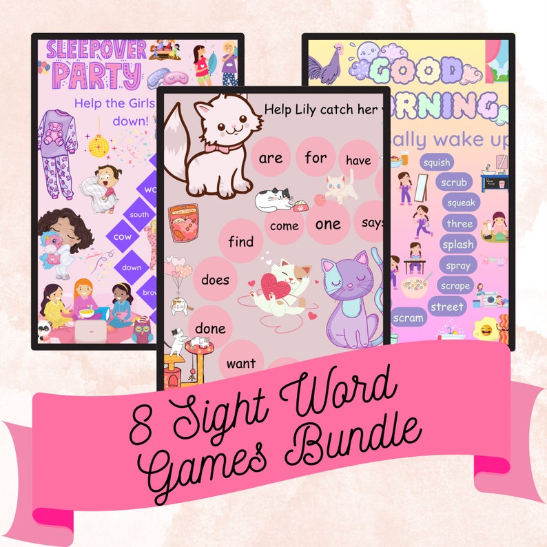 Cute 1st Grade Reading Games Sight Word Games Homeschool Etsy