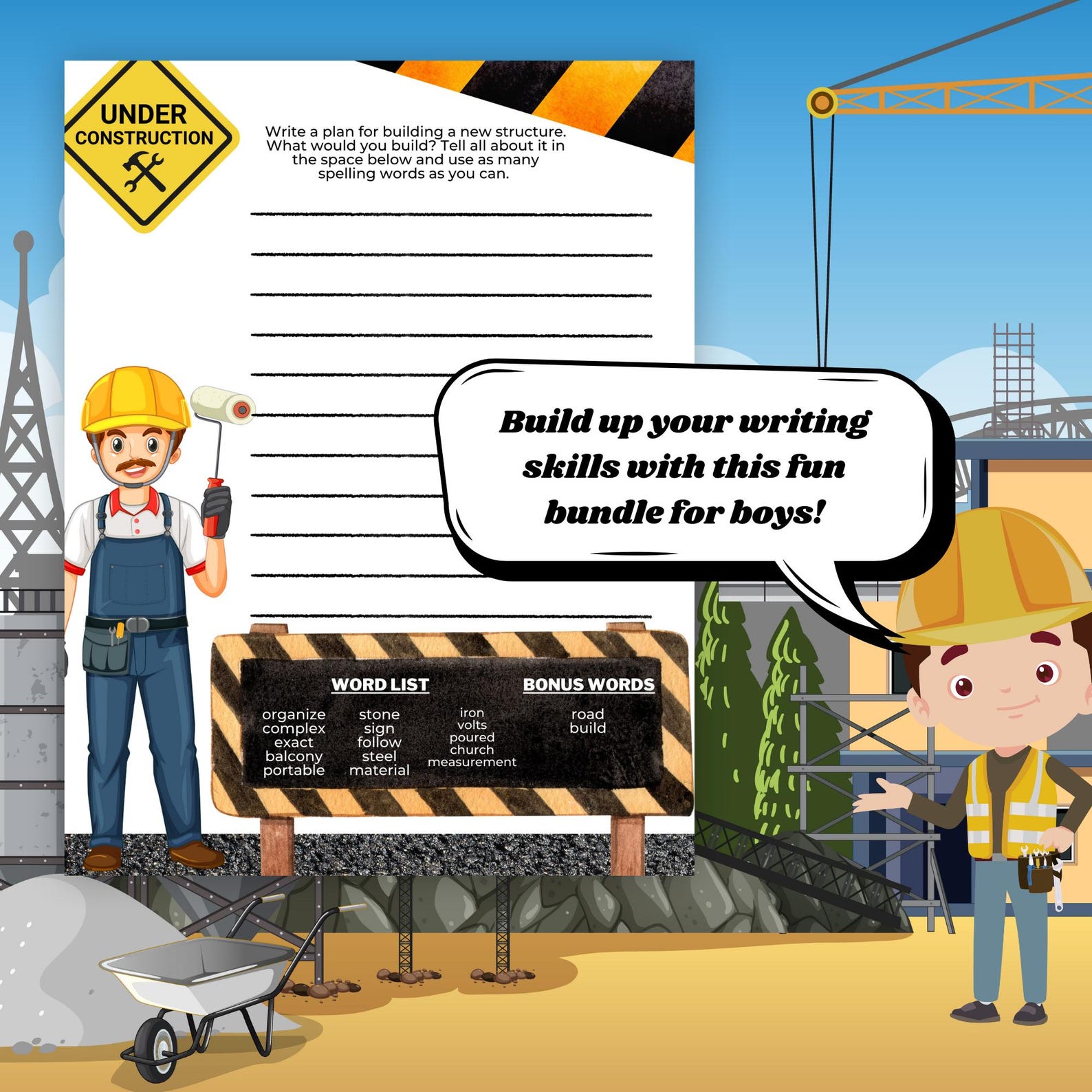 Third Grade Journal Prompts With Spelling and Vocabulary Word Bank ...