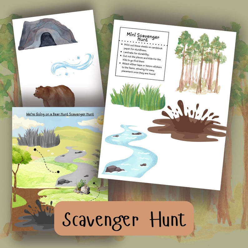 Bear Hunt Unit Study Homeschooling Prek Printable Activity Preschool ...