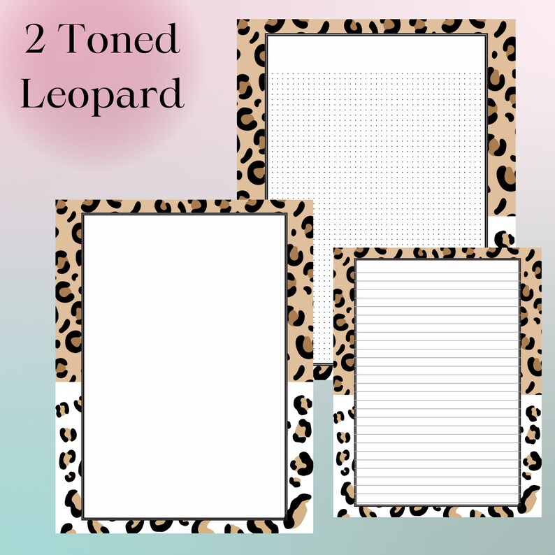 Leopard Digital Paper Bullet Journal Pages Dot Grid Journal Letter ...