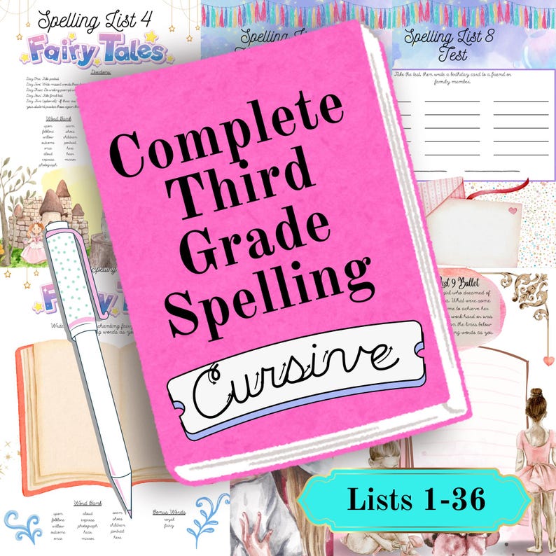 3rd Grade Spelling Curriculum | Guided Journal Prompts | Cursive ...