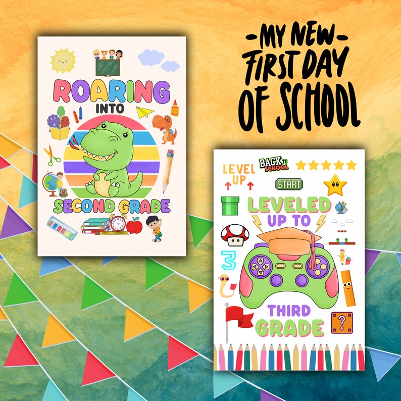 Happy First Day of School Printable, Grade Picture, Back to School ...