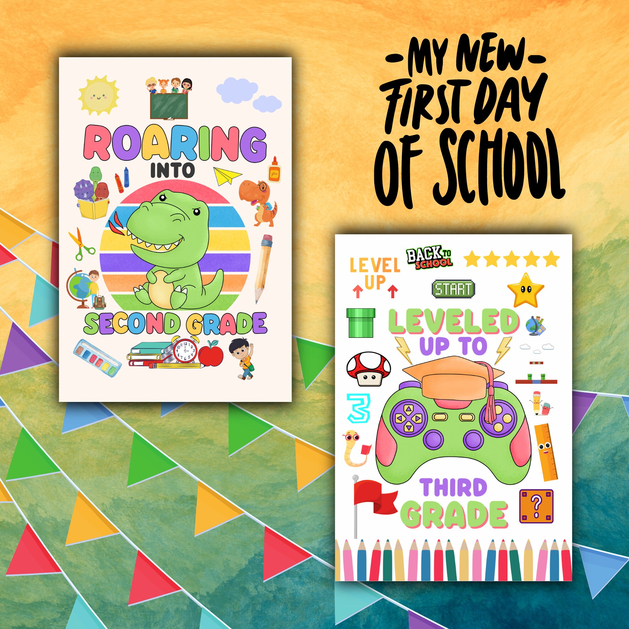 Happy First Day of School Printable, Grade Picture, Back to School ...