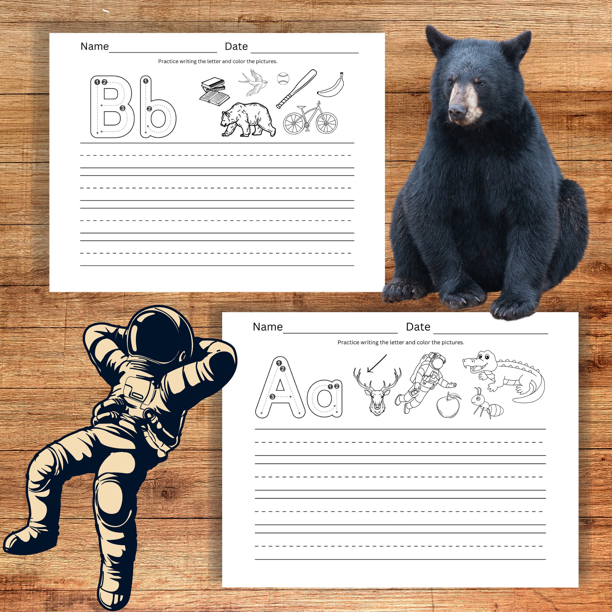 Alphabet Printable ABC Handwriting Practice Worksheet - Etsy