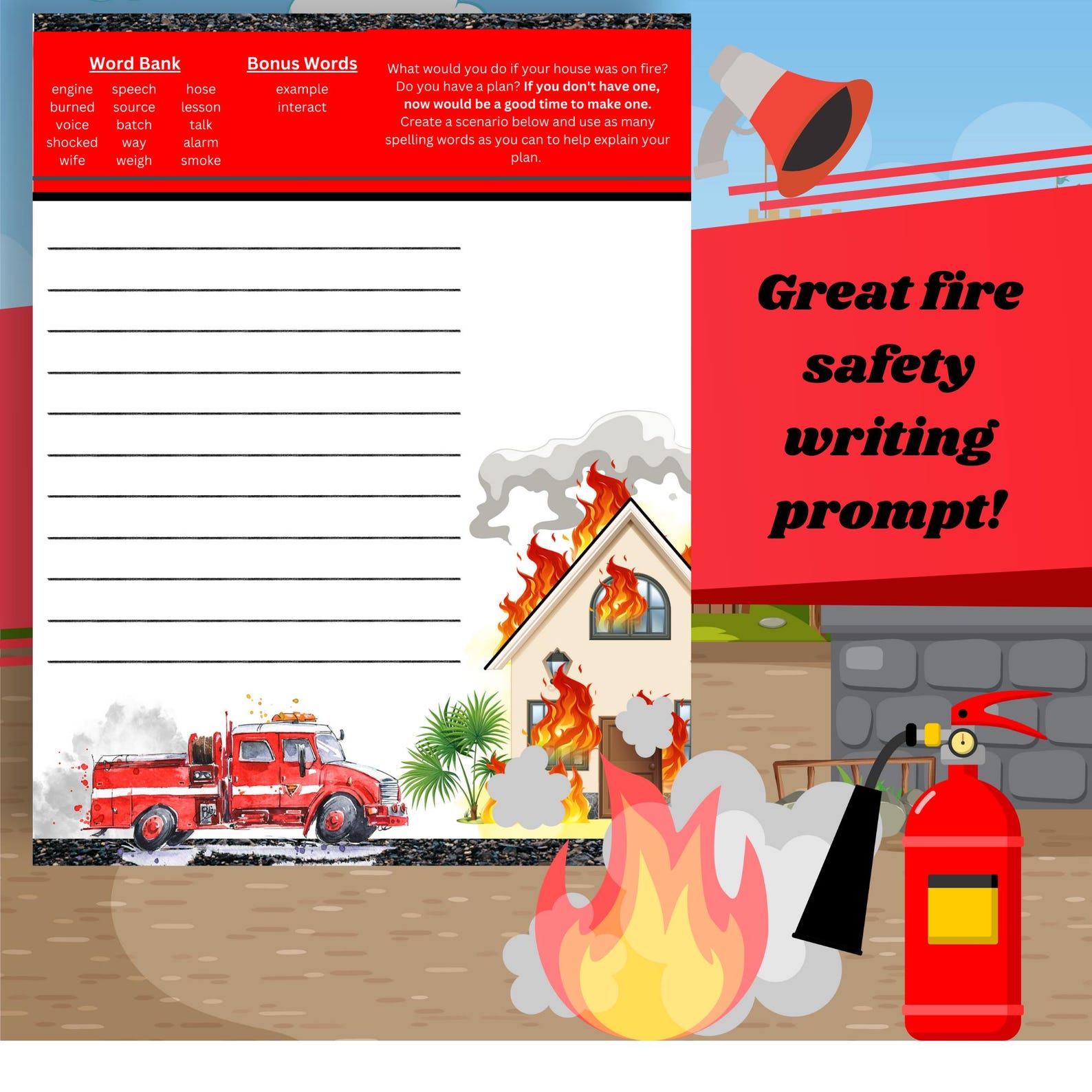 Third Grade Journal Prompts With Spelling and Vocabulary Word Bank ...