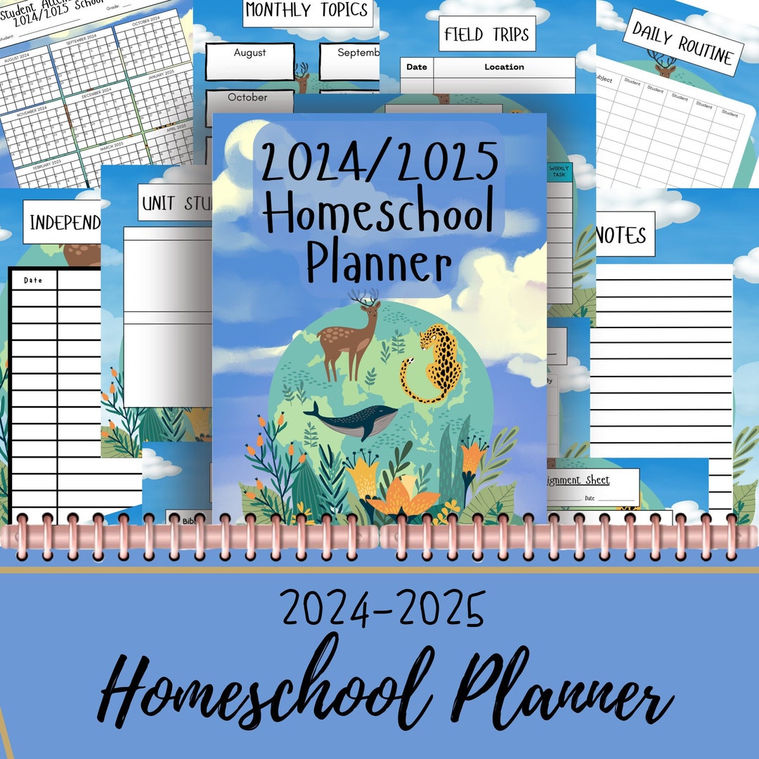 2024-2025 Academic Homeschool Planner Schedule Monthly and Weekly ...