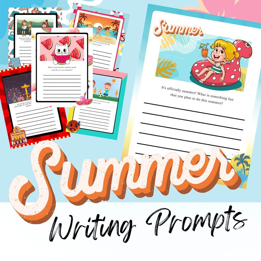 Creative Summer Writing Prompts, Printable Journal Prompts, Kids ...