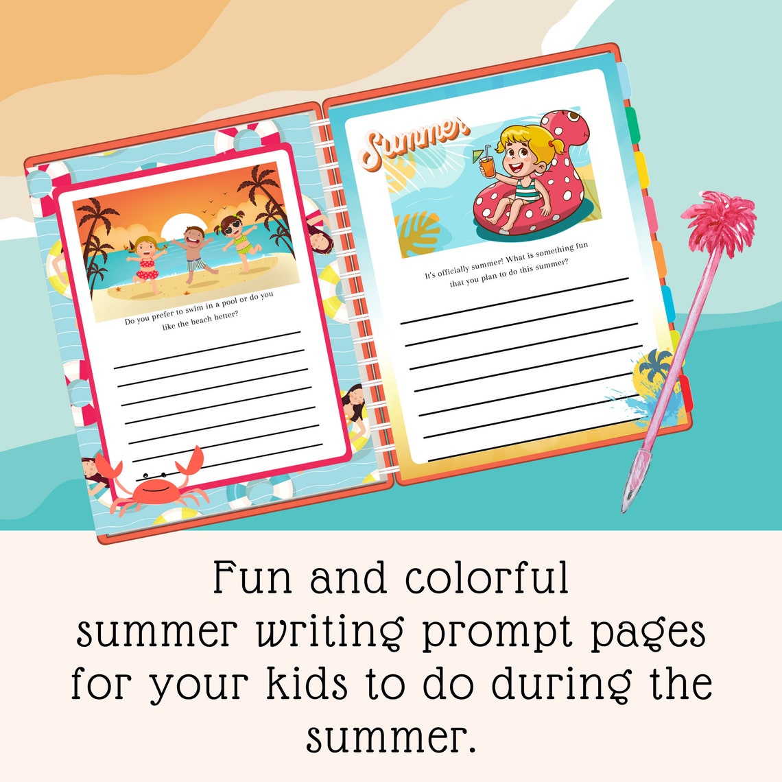 Creative Summer Writing Prompts, Printable Journal Prompts, Kids ...