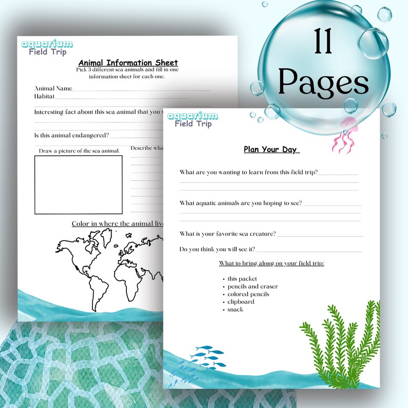 Aquarium Field Trip | Scavenger Hunt | Teacher Resource | Science ...