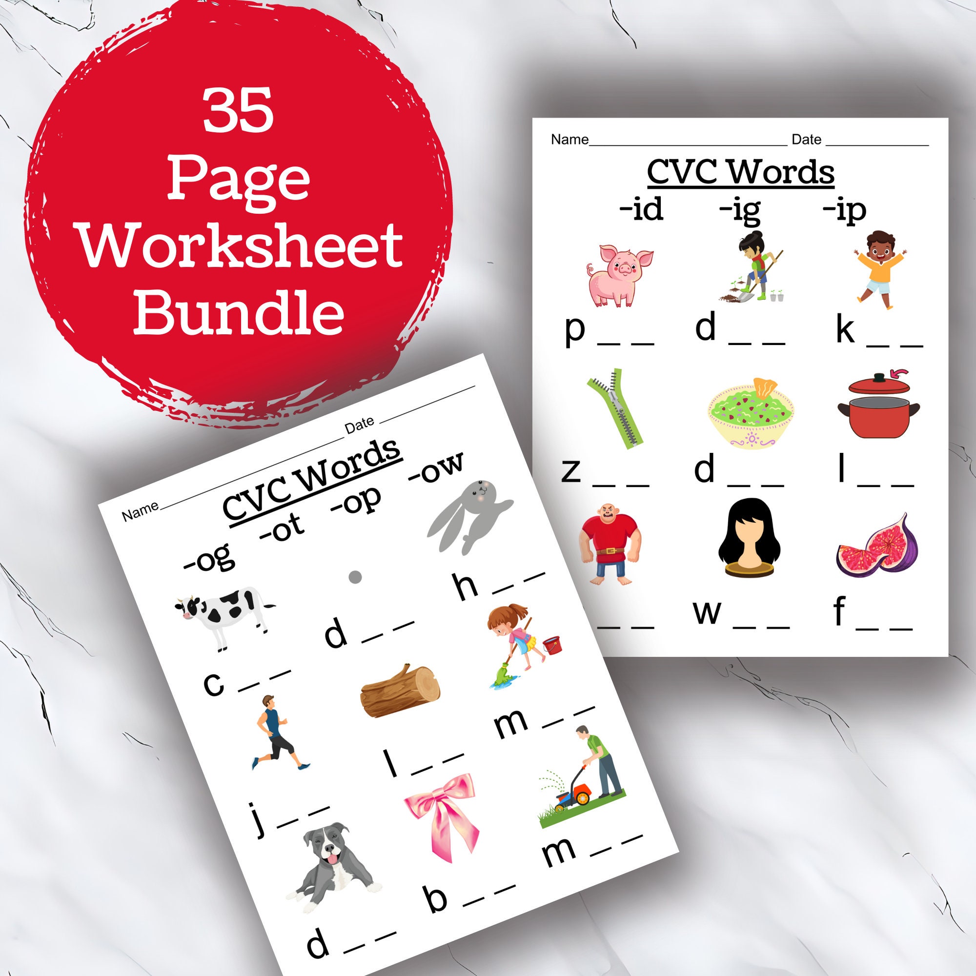 CVC Words | Kindergarten Worksheets | Busy Binder | Preschool ...