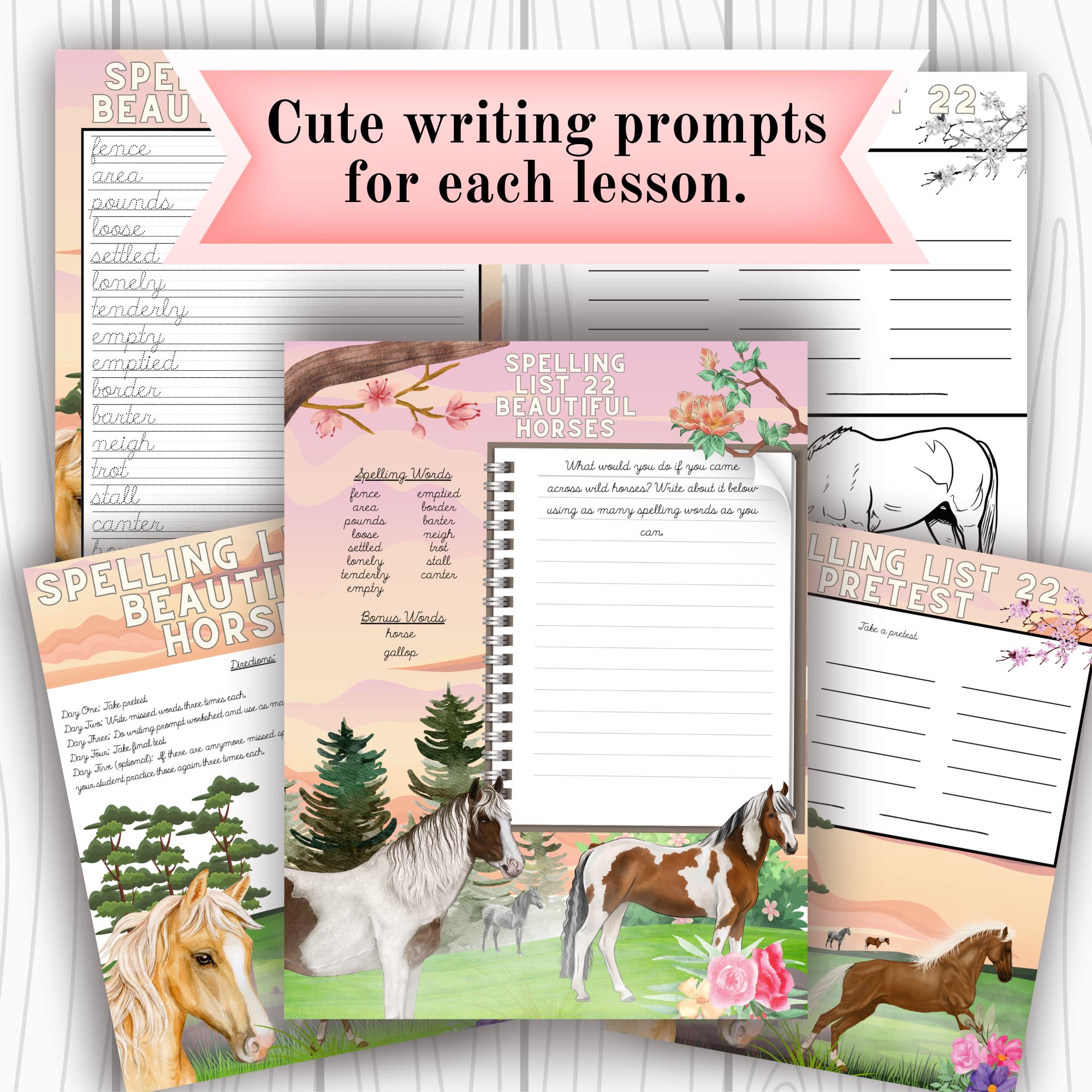 3rd Grade Spelling Curriculum | Guided Journal Prompts | Cursive ...