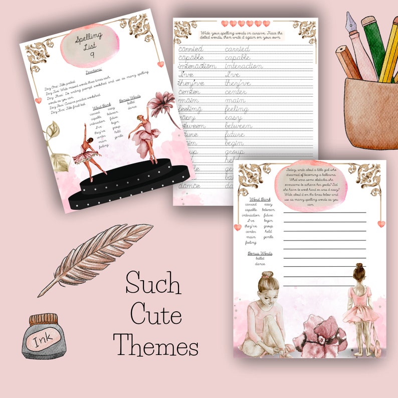 3rd Grade Spelling Curriculum Guided Journal Prompts Cursive ...