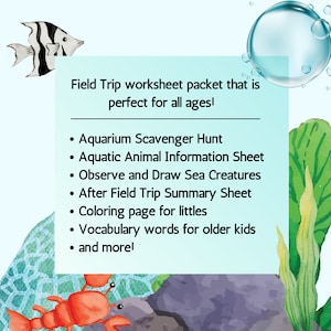 Aquarium Field Trip | Scavenger Hunt | Teacher Resource | Science ...