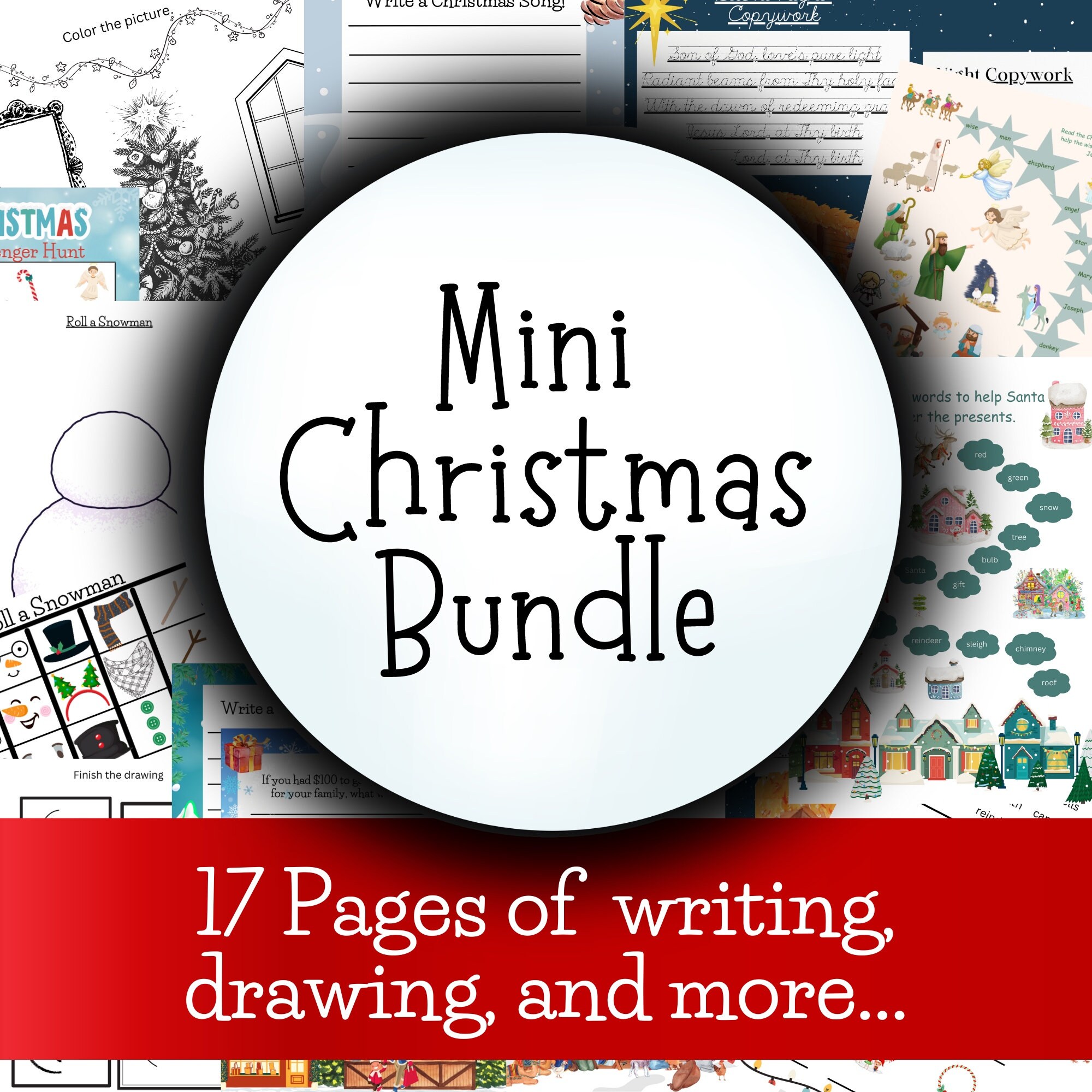 Christmas Printables, Scavenger Hunt, Busy Book, Learning Binder ...